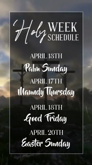 Holy Week Reel Schedule Template | PosterMyWall