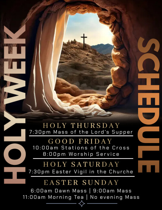Copy of Holy week Schedule, Easter | PosterMyWall