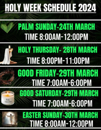 Holy Week schedule 2024 design template | PosterMyWall