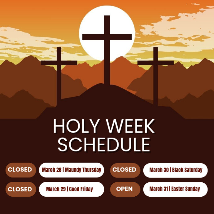 Copy of Holy Week Schedule 2025 | PosterMyWall