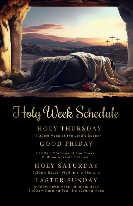 Holy week Schedule Template | PosterMyWall