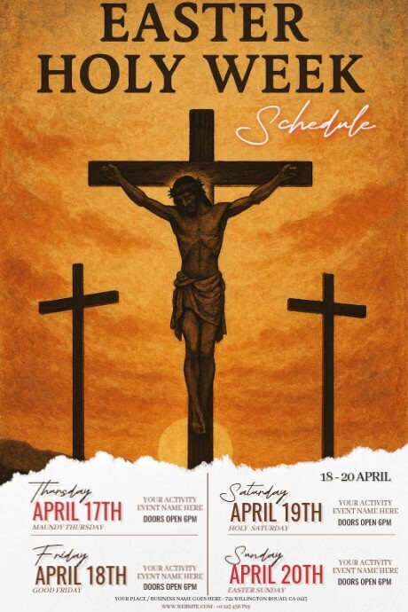 holy week schedule Template | PosterMyWall