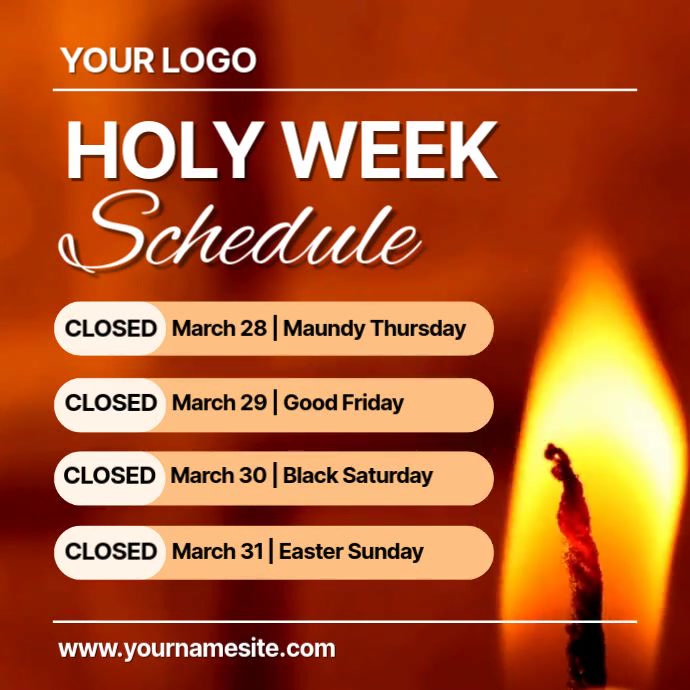 Holy Week Schedule Template | PosterMyWall