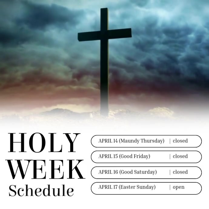 Holy Week Schedule Template | PosterMyWall