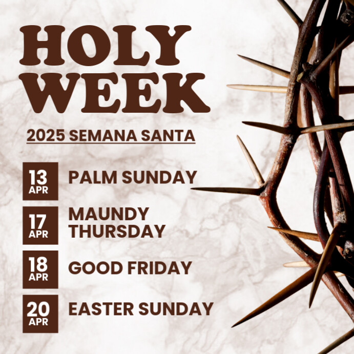 Holy Week Schedule Template | PosterMyWall