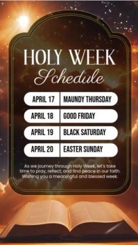 Holy Week 2025 Schedule Template | PosterMyWall