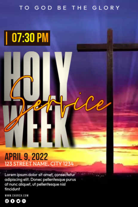 Holy Week Service Ads Template | PosterMyWall