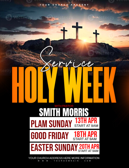 Holy week service Template | PosterMyWall