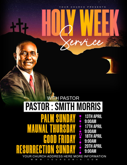 Holy week service Template | PosterMyWall