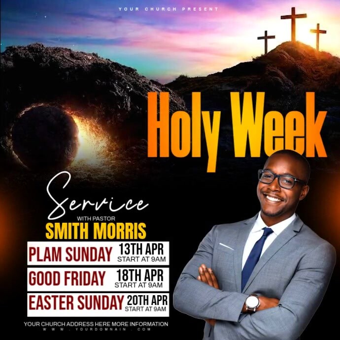Holy week service Template | PosterMyWall