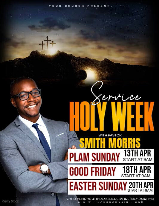 Holy week service Template | PosterMyWall