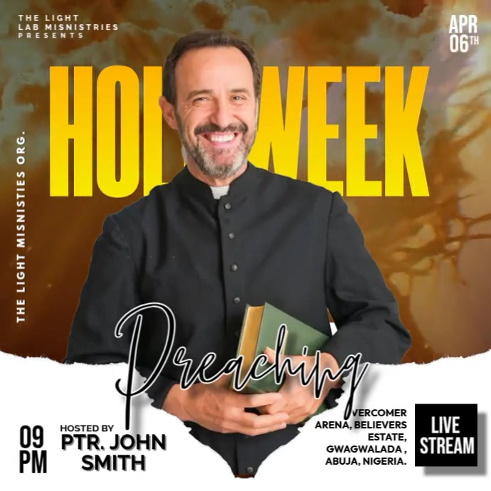 Plantilla de Holy Week Service Video Ads | PosterMyWall