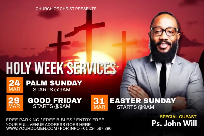 Plantilla de Holy Week services | PosterMyWall