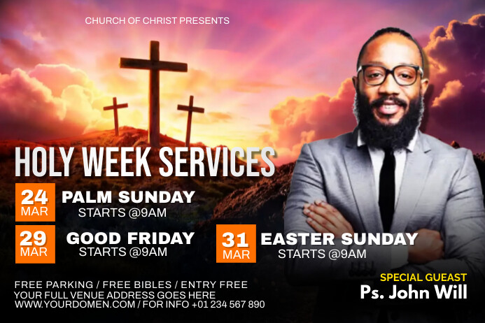 Plantilla de Holy Week services | PosterMyWall