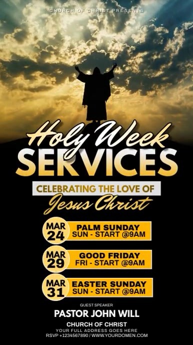 Holy Week services Template | PosterMyWall