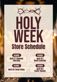 Holy Week Closed Notice Template | PosterMyWall