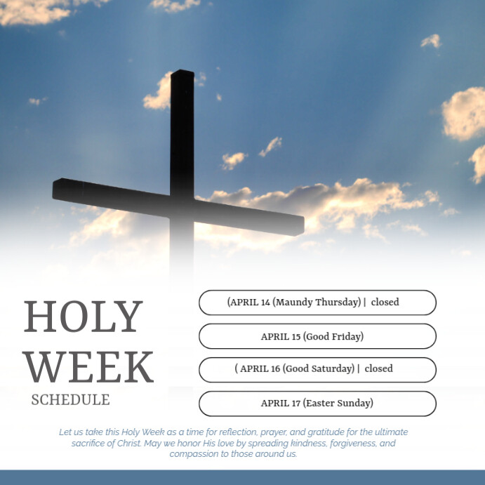 Holy Week Template | PosterMyWall
