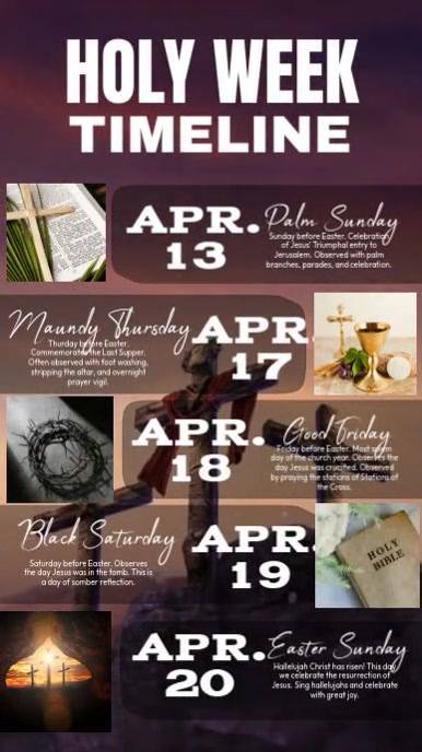Copy of Holy Week Timeline Video Ads | PosterMyWall