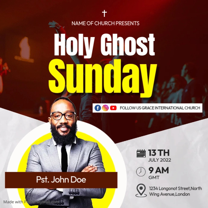 Copy of HOLYGHOST SUNDAY FLYER | PosterMyWall