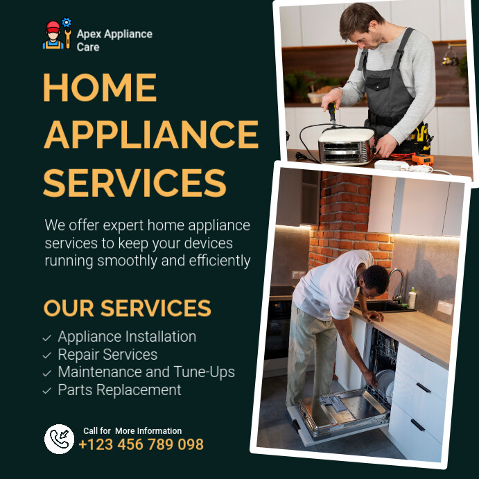 Home Appliance Repair Instagram Post Template | PosterMyWall