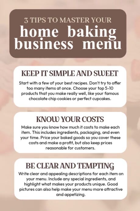 Home Baking Business Menu Template | PosterMyWall