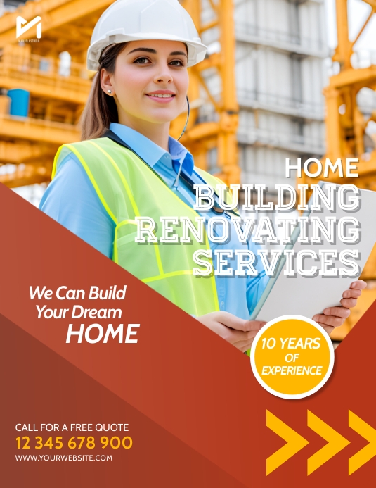 Home Building & Renovating Service Flyer Template | PosterMyWall