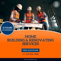 Home Building & Renovating Service Video Ad Template | PosterMyWall