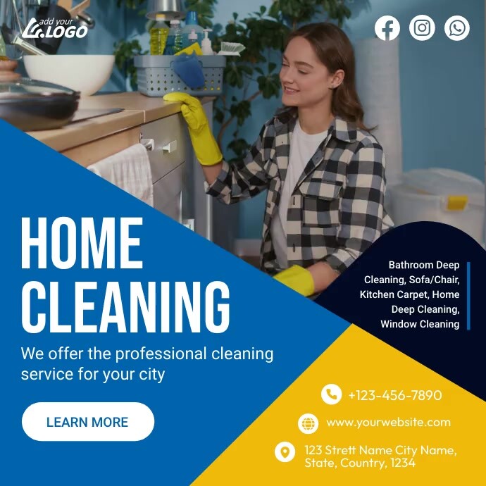Copy of Home Cleaning Ad Template | PosterMyWall