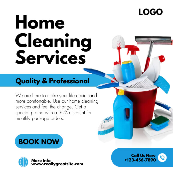 HOME CLEANING SERVICE TEMPLATE | PosterMyWall