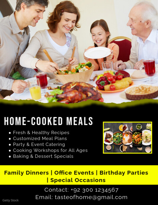 Home-Cooked Meals Template | PosterMyWall