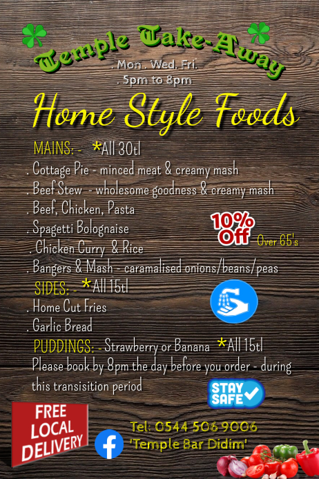 Home Delivery Take-Away Template | PosterMyWall