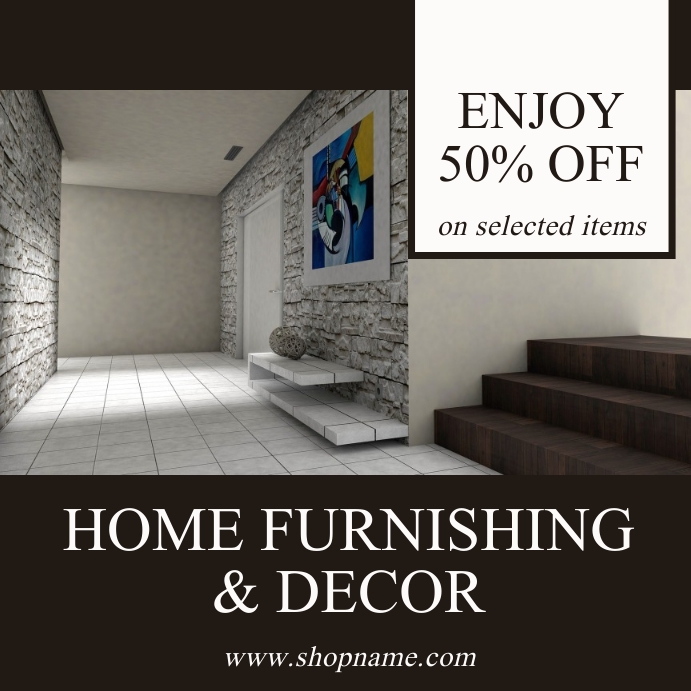 Copy of home interior decor template | PosterMyWall