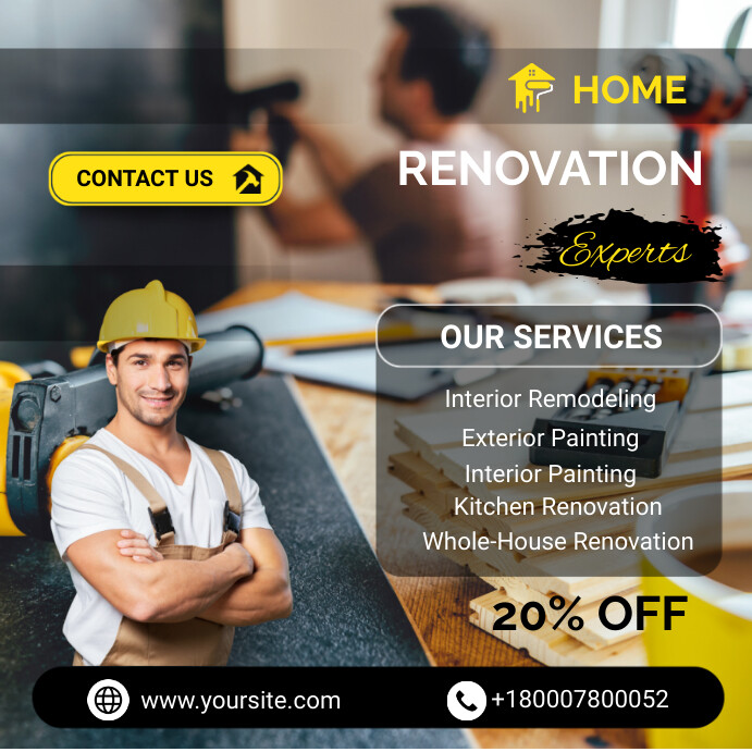 Plantilla de Home Renovation Ad | PosterMyWall