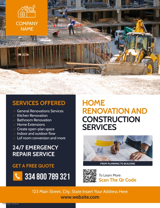 Copy of home Renovation and construction services fly | PosterMyWall
