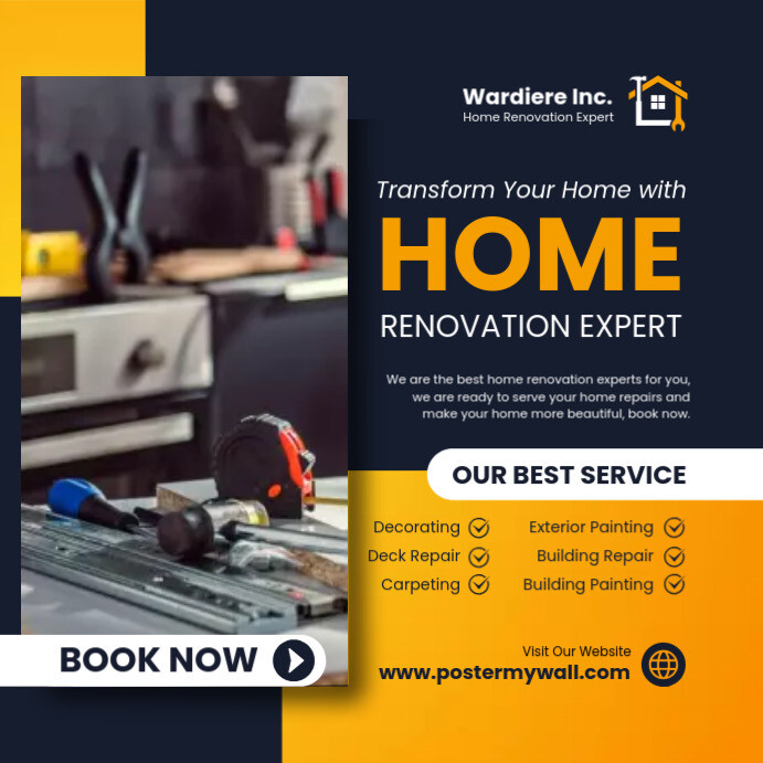 Home Renovation Service template | PosterMyWall