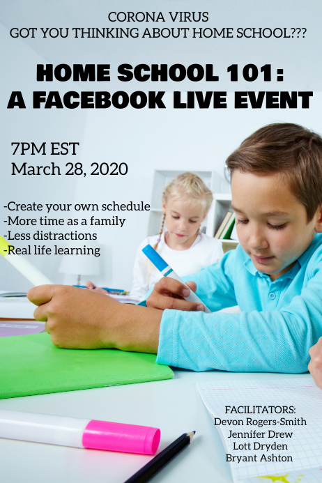 Home school learning event Facebook live foru Template | PosterMyWall