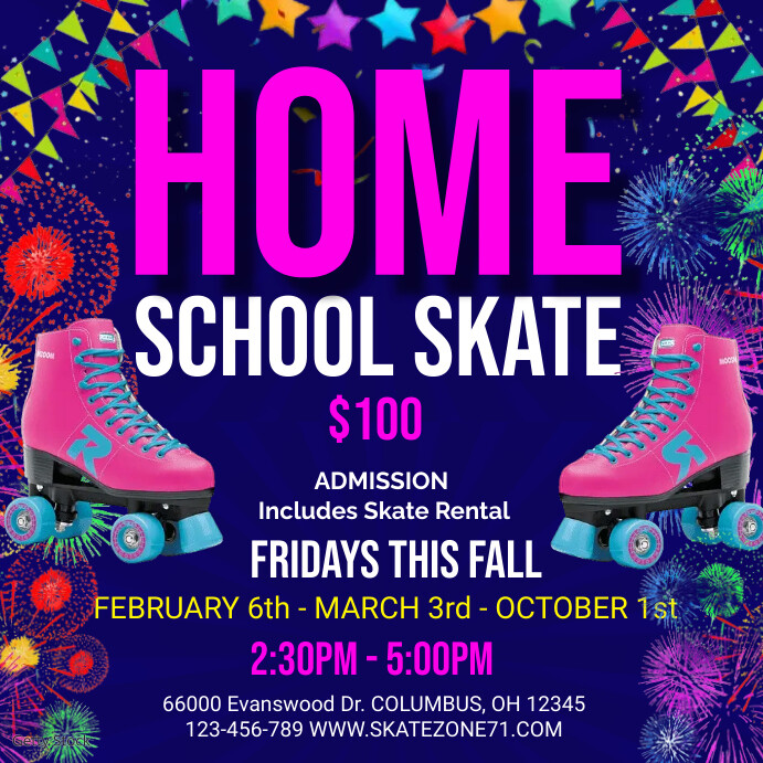 home Skating school flyers Template | PosterMyWall