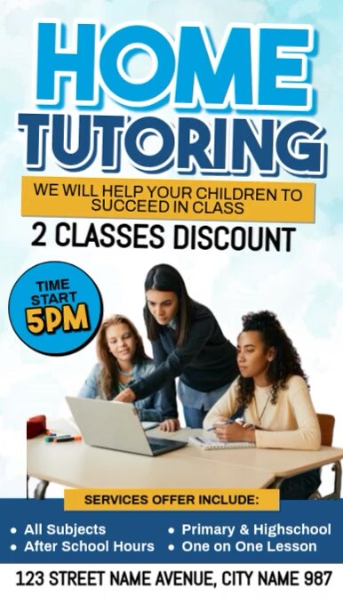 Home Tutoring Template | PosterMyWall