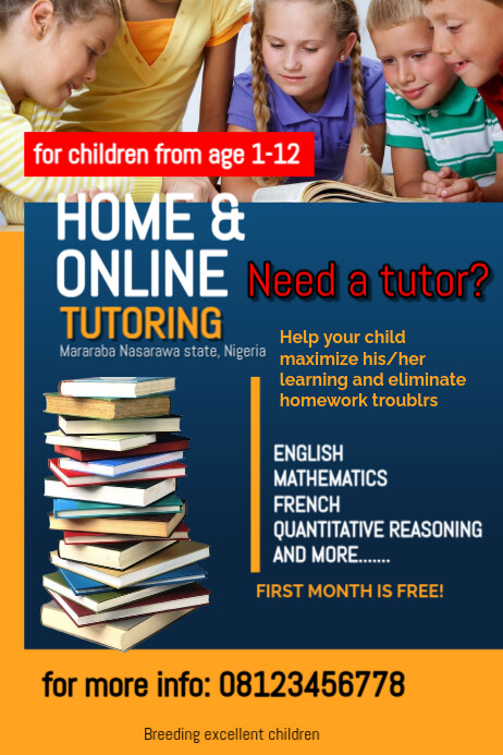 Copy of home tutoring flyer | PosterMyWall