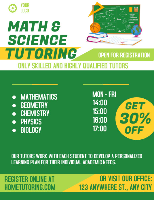 Home tutoring template | PosterMyWall