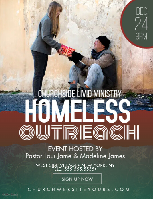 Homeless Outreach Christmas Church Flyer Template | PosterMyWall
