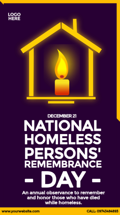Homeless Persons’ Remembrance Day Template | PosterMyWall