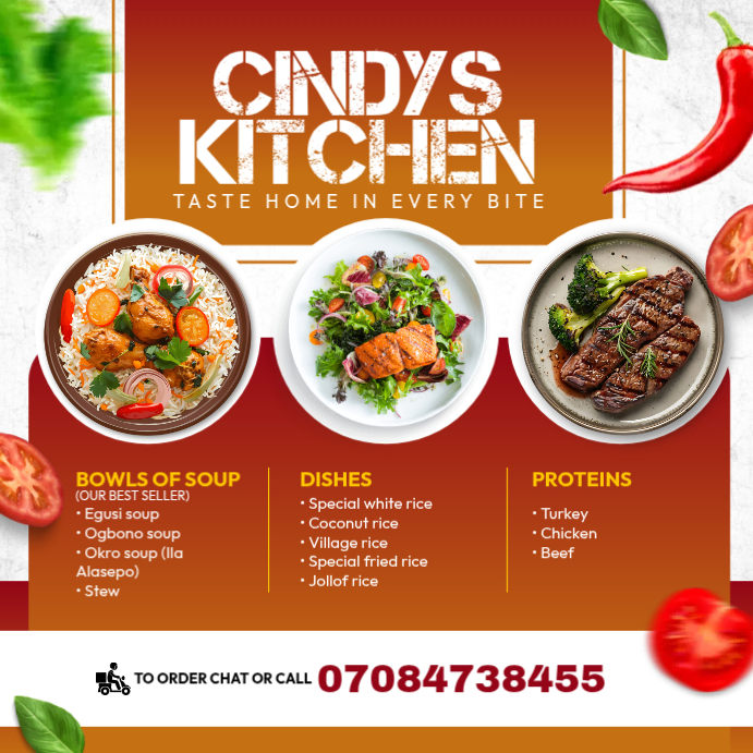 Homemade Food Menu Template | PosterMyWall