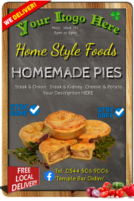 Copy of Homemade Pies - Home Delivery -Take-Away | PosterMyWall