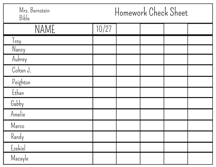 Homework Checksheet Template | PosterMyWall