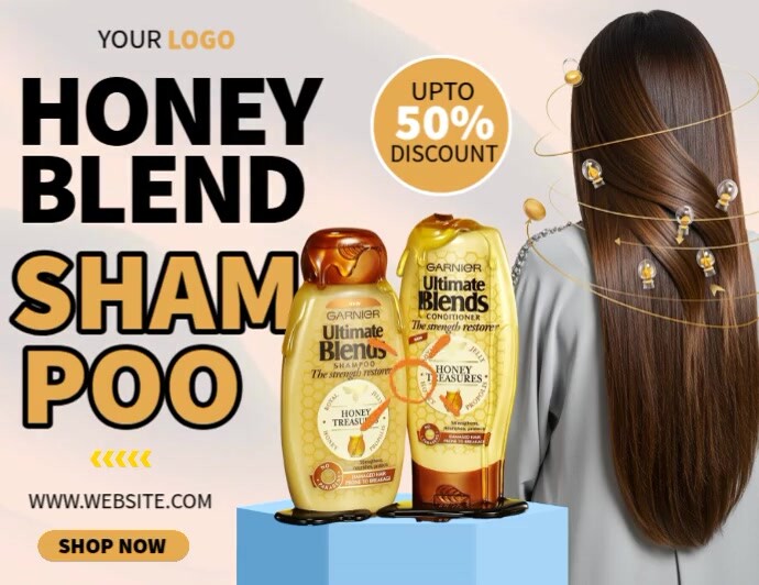 Honey Blend Shampoo Ads Template | PosterMyWall