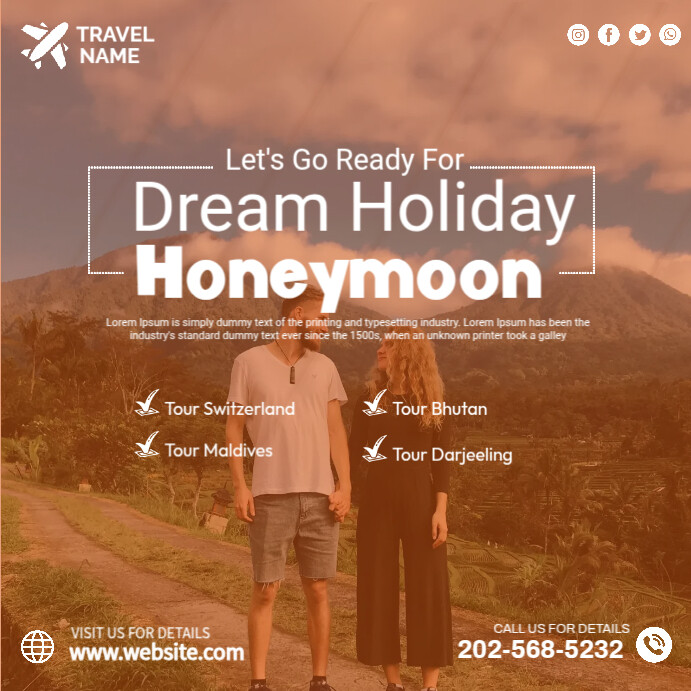 Honeymoon Travel Template | PosterMyWall