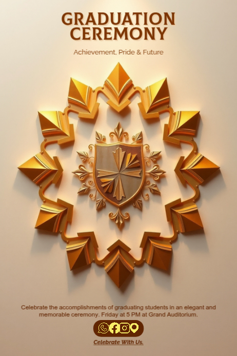 Plantilla de Honor Crest Minimal – Graduation Program Poster | PosterMyWall