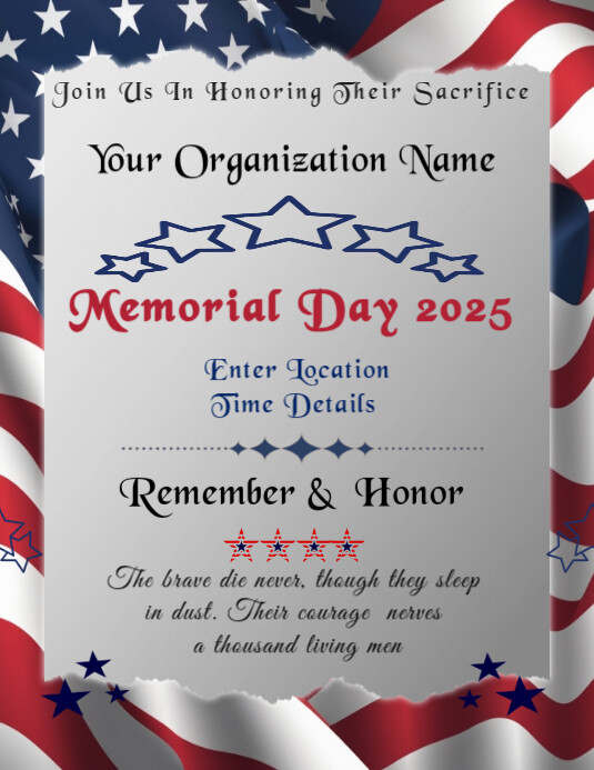 Plantilla de Honor Their Sacrifice - Memorial Day Design | PosterMyWall