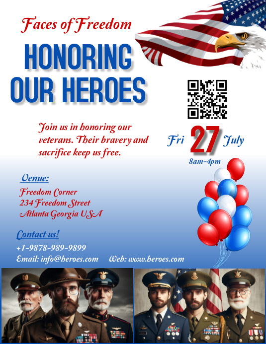 Copy of Honoring our Veterans Ad | PosterMyWall